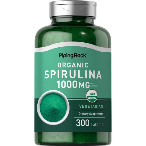 Organic Spirulina Tablets | 1000mg | 300 Count | Vegetarian | by Piping Rock | eBay