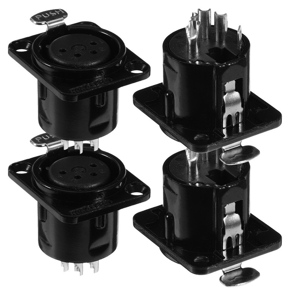 4pcs XLR Interface Audio Speaker Panel Mount 4 Pin XLR Microphone ...