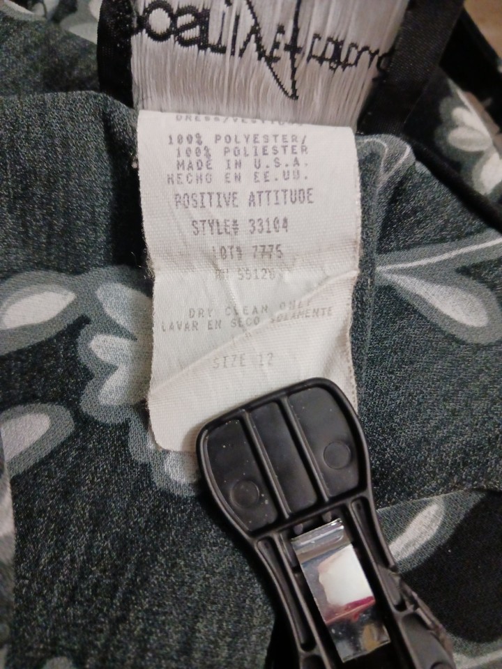 Positive Attitude Women's Pullover Sleeveless Dress Sz 12 Black/white ...