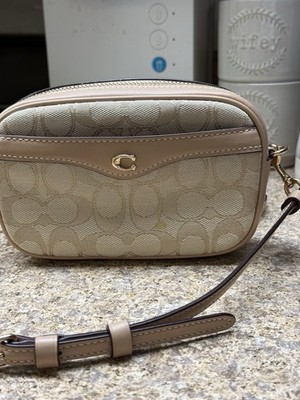 COACH Signature Jacquard Leather Ivy Logo Crossbody Purse/Handbag 7"x4 ...