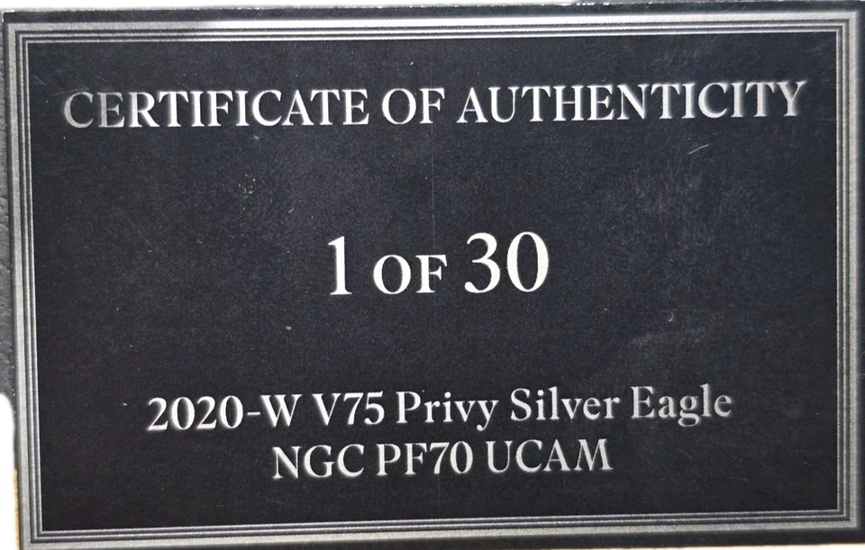 2020 W PROOF SILVER EAGLE WORLD WAR II V75 PRIVY PF70 NGC ULTRACAMEO ...