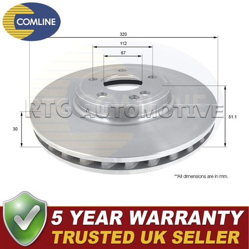 Comline Front Brake Disc Fits GLA B-Class CLA Q30 2.0 2.1 CDi D 2.2 #1 ...