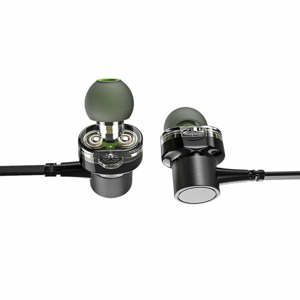 Sport Earphones Power Dual Driver Wireless For Bluetooth BT Headphones ...