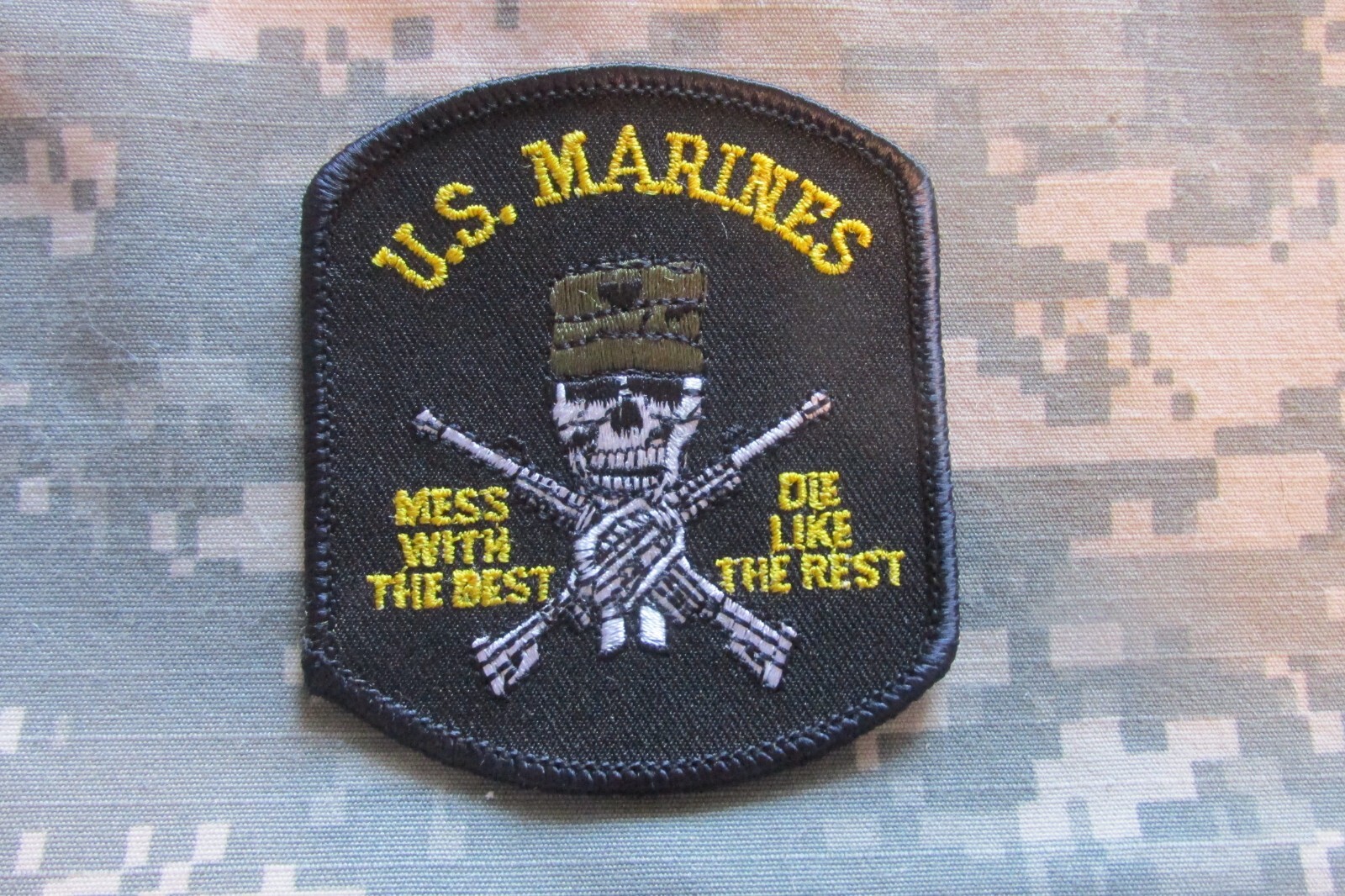 US Marines War Patch-Mess with the best, die like the rest skeleton-Sew ...