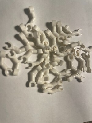 LEGO- NEW -#93061-WHITE-ARM SKELETON BENT WITH CLIPS-90 DEGREES-10 ...