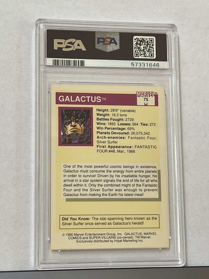 1990 Marvel Universe Series 1 Galactus Card #75 - Impel - PSA 8 NM-MINT ...