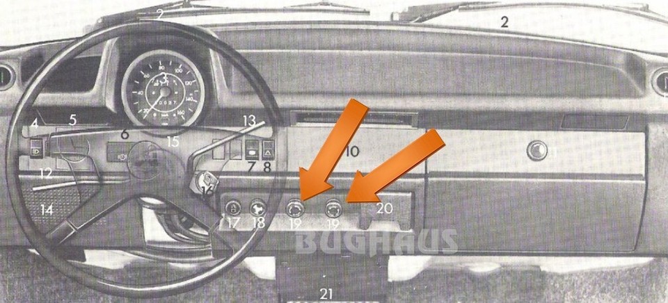 VW SUPER BEETLE 71-79 FRESH AIR KNOB INSERTS! 2 PCS! TOUGH TO FIND ...