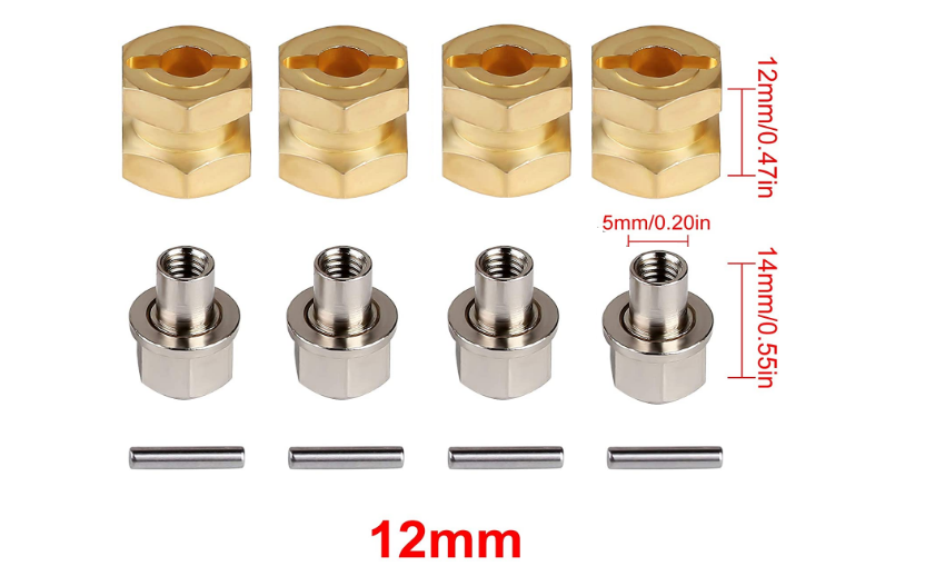 Brass Wheels Hex Hub RC Crawler Axial Extension Drive Adapter ...