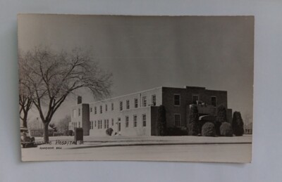 Postcard OK RPPC Anadarko Hospital Art Deco Old Car Mail Drop Box ...