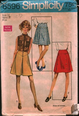 8596 Vintage Simplicity SEWING Pattern Misses Set of Skirts 1960s 14 ...