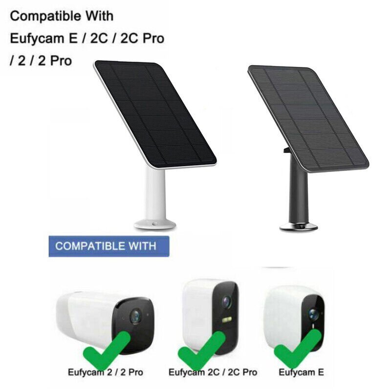 10W 5v Pro Solar Panel For Eufy Eufycam Cam E/2C/E/2 Wall Mount 3M ...