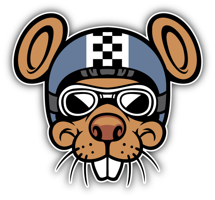 Mouse Racer Cartoon Car Bumper Sticker Decal | eBay