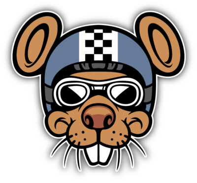 Mouse Racer Cartoon Car Bumper Sticker Decal | eBay