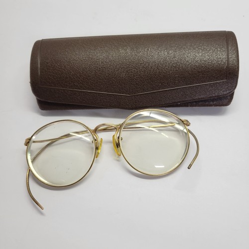 Vintage 12k Gold Filled Eyeglasses Round Wire Rim Glasses Spectacles ...