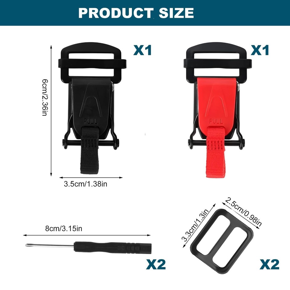 Vvluvva 2 Pack Helmet Quick Release Buckle Kit, Motorcycle Red | eBay