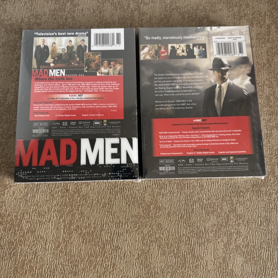 Mad Men Seasons 1 and 2 One and Two AMC Series BRAND NEW SEALED Lot of ...