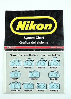 194769 Nikon System Chart Circa 1984 in English & Spanish | eBay