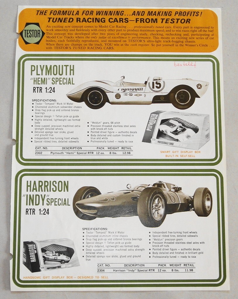 TESTOR TUNED RACING CARS 1/24 1960s Flyer Leaflet | eBay