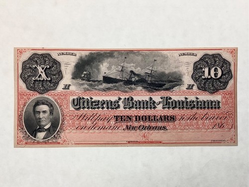 1860’s Citizens' Bank of Louisiana Choice Uncirculated The Famous Dixie ...