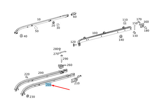 NEW MB VITO W447 SLIDING DOOR BOTTOM RIGHT GUIDE RAIL A4477660737 ...