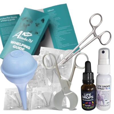 Whelping Kit Aspirator Forceps Cord Scissors Sterile Clamp Pup Kitten ...