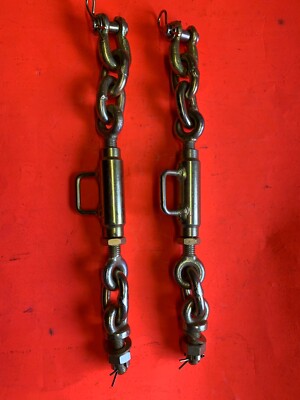 Pair Universal 3 Point Hitch Stabilizer Sway Check Limit Chains 11.5 ...
