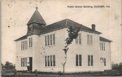 Dugger Indiana IN Public School Building Sullivan County 1908 Postcard ...