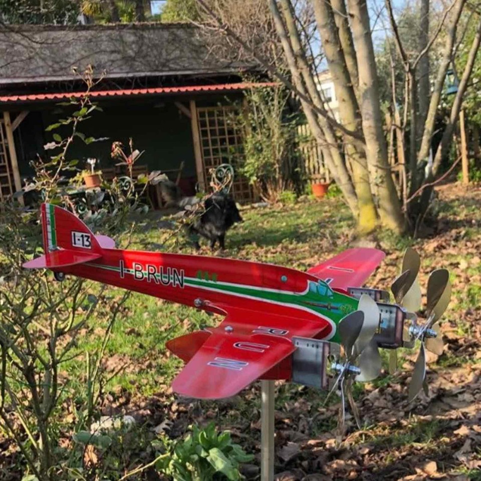 Airplane Wind Spinners Metal Pinwheels Outdoor Aircraft Windmill Garden ...