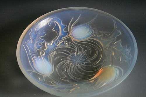 ART DECO FRENCH ETLING OPALESCENT GLASS BOWL | eBay Australia