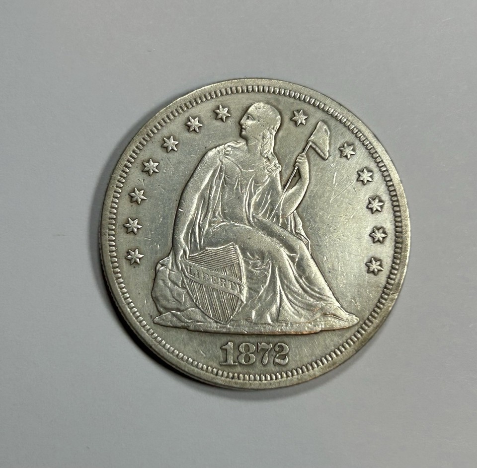 1872 Seated Liberty Dollar $1 US Silver Coin AU Nice Details | eBay