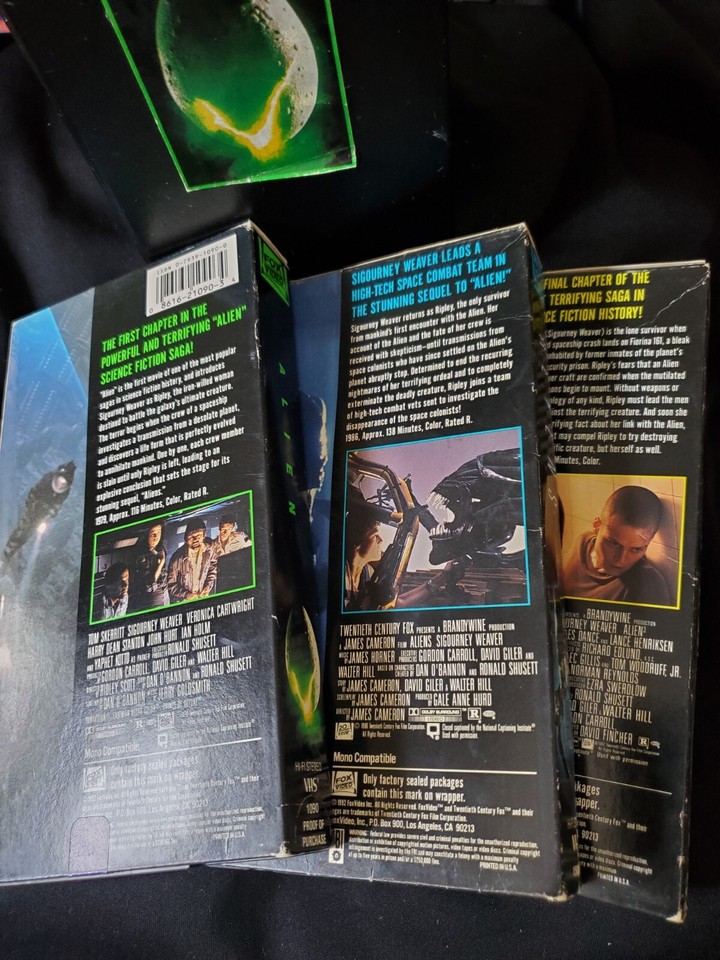 Vintage Alien Trilogy VHS Box Set Alien, Aliens, Alien 3 Alien Fox ...