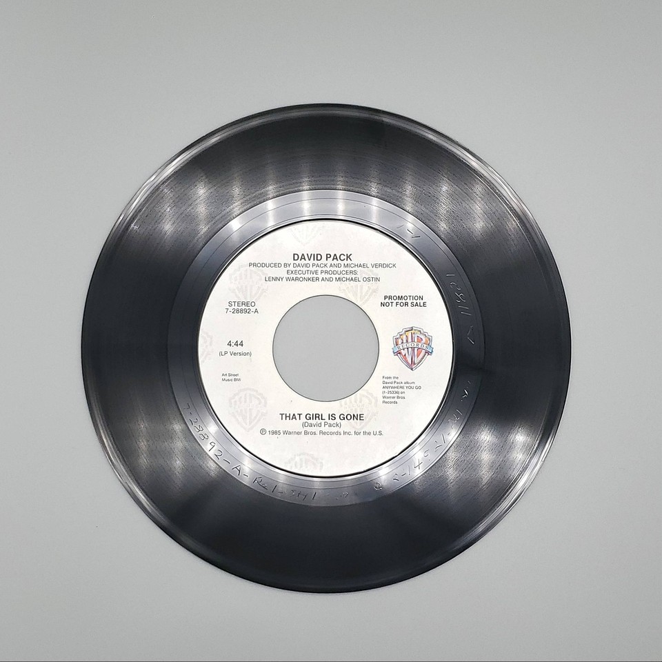David Pack That Girl Is Gone Single Record Warner Bros. 1985 7-28892 ...