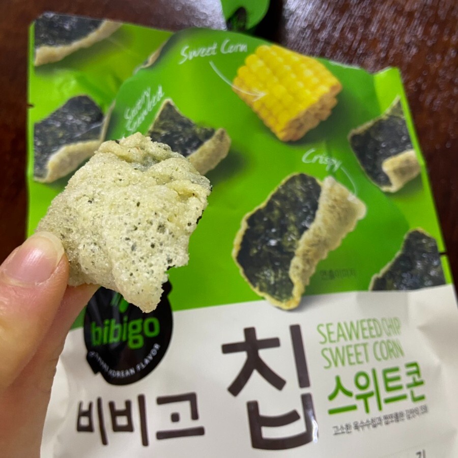 Korean Snack CJ bibigo Seaweed Chip SWEET CORN Taste 40g X 2pack | eBay