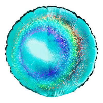 BALLON ALU ROND TURQUOISE HOLOGRAPHIQUE 46CM | eBay