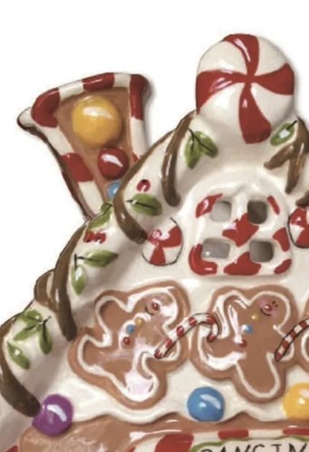 Blue Sky Dancing Gingerbread Bakery Candle House Tea Light 7x6 NWT Auth ...