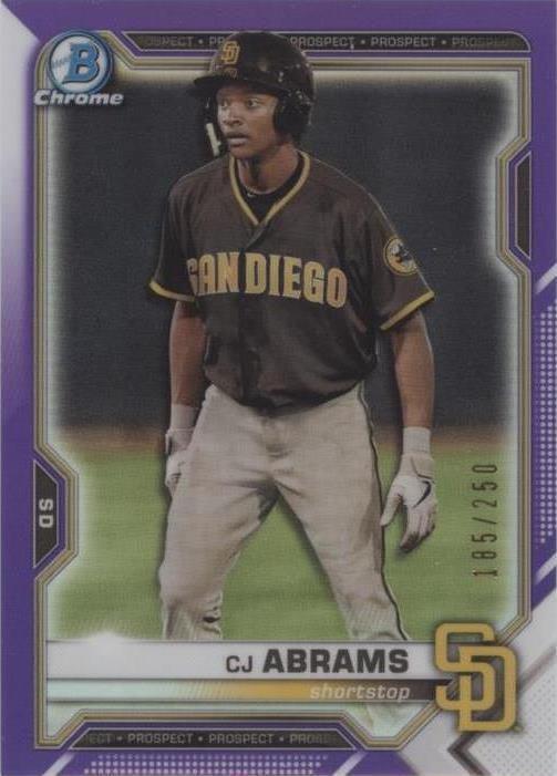 2021 Bowman Chrome - Prospects C.J. Abrams #BCP-227 Purple Refractor ...