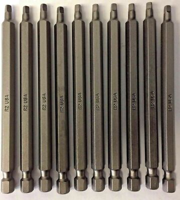 Bosch 9915032 #2 x 4" Square Drive Power Screw Tips USA 10 Pieces | eBay