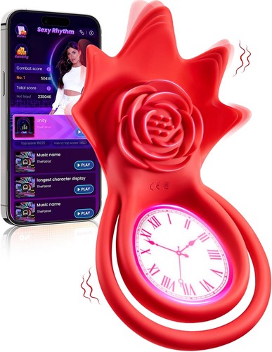 Vibrating Cock Ring Sex Toys - Sobtik AI Lover Rose Toy Penis Ring ...