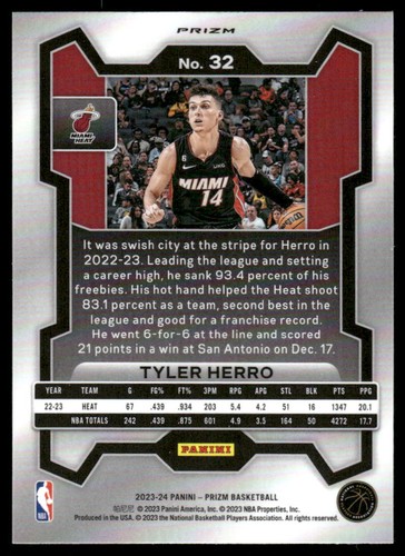 2023-24 Panini Prizm - Tyler Herro #32 Ice Prizm for sale online | eBay