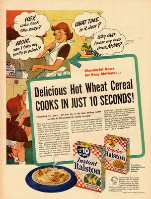 1953 vintage Ad, Instant Ralston Breakfast Cereal, 50s advertising art ...