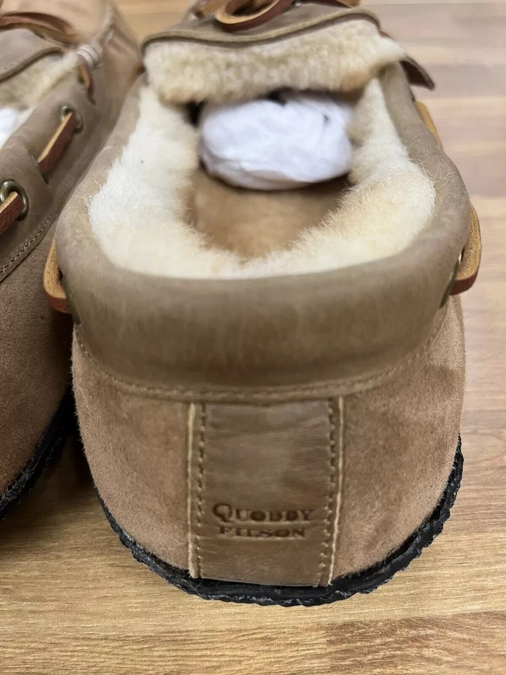 Filson x Quoddy Moccasin Slippers 20282628 MADE IN USA Chestnut Whiskey ...