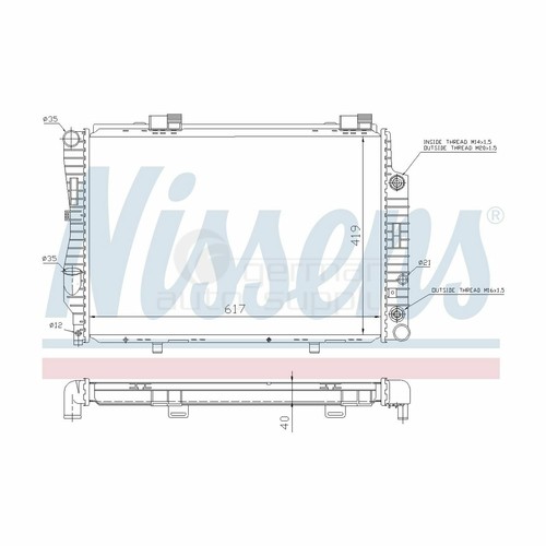 Nissens Radiator Front 62739A 2025004103 for Mercedes MB | eBay