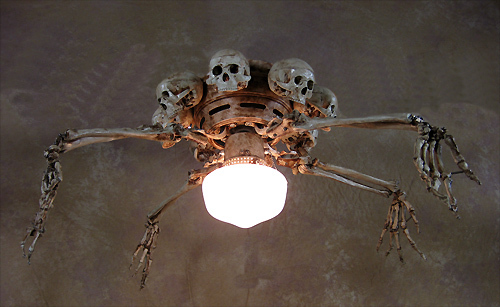 Skeleton Arm Ceiling Fan w/ Skulls, Halloween Prop, Human Skeletons | eBay