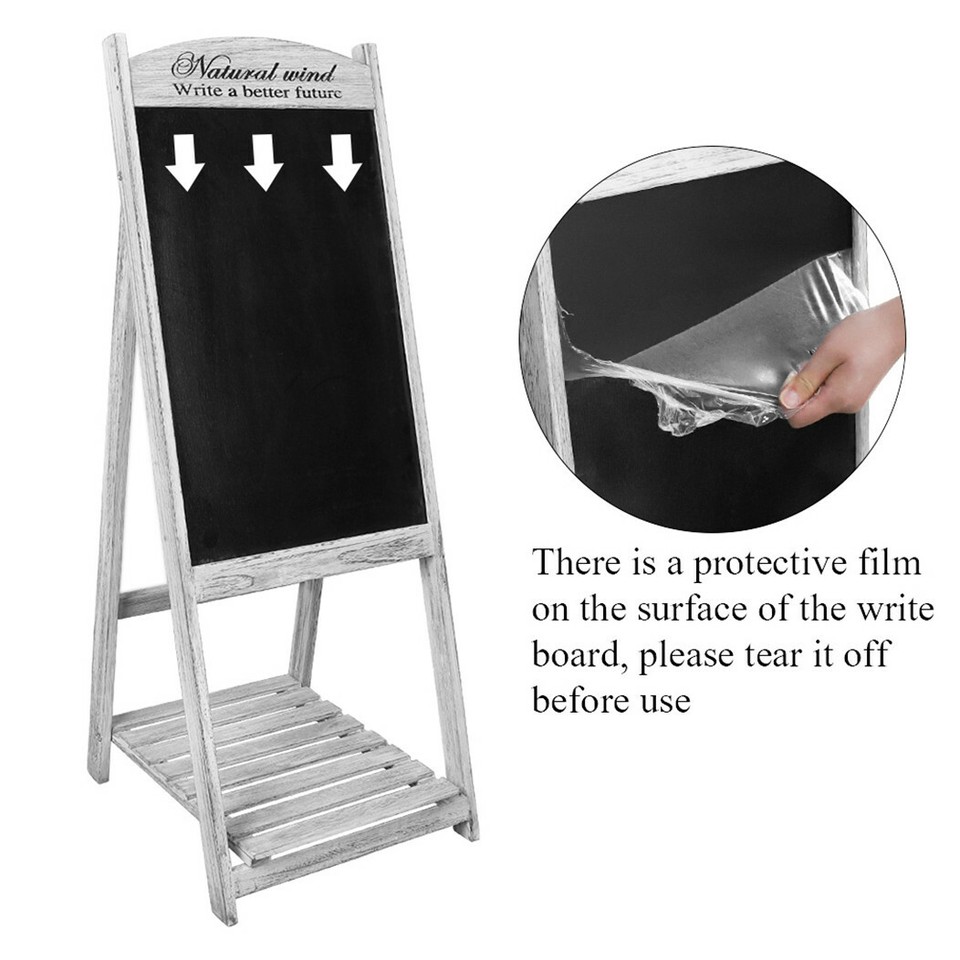 Traditional Large Wood A-Board Pavement Sign Stand Blackboard Chalk ...