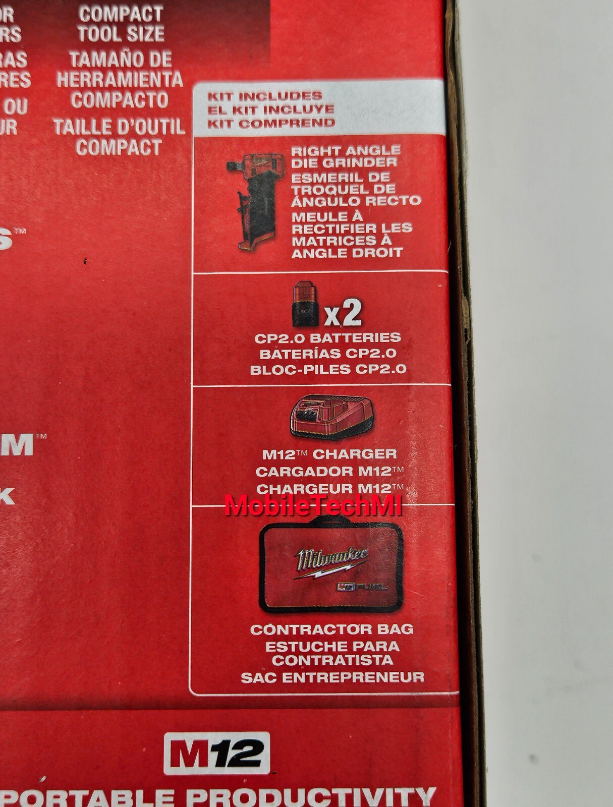 Milwaukee 2485-22 M12 Fuel 1/4" Right Angle Die Grinder Kit, Batteries ...