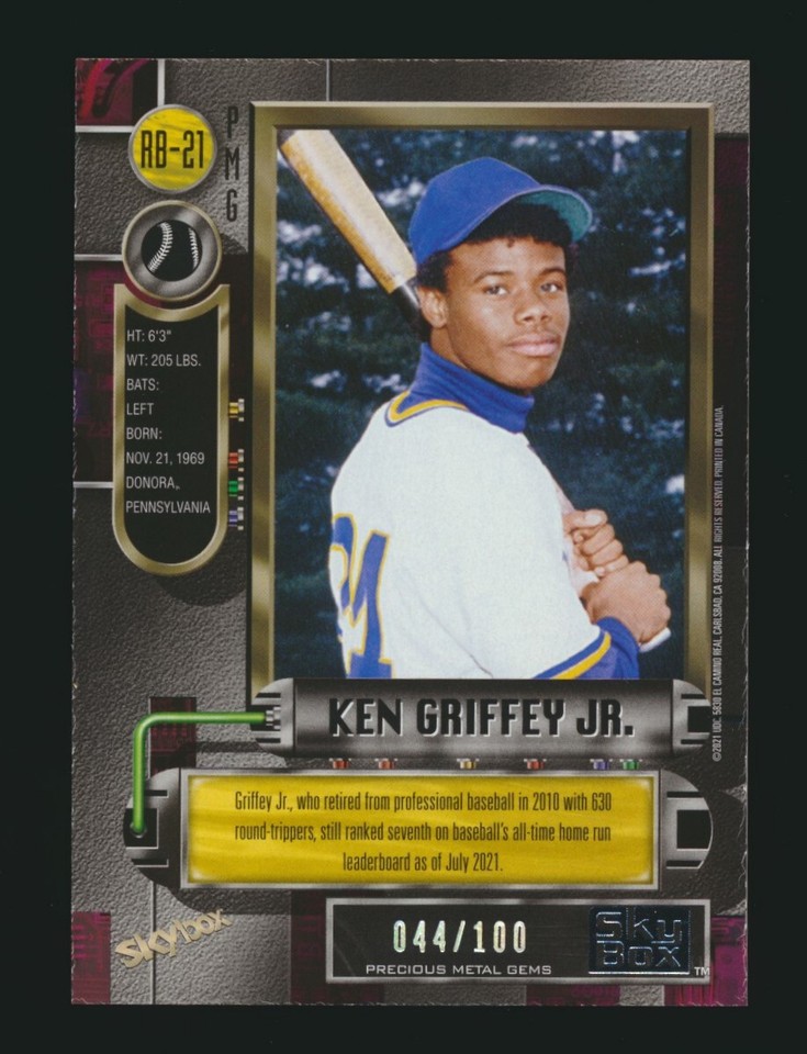 2021 Metal Champions Retro Precious Metal Gems PMG Red Ken Griffey Jr ...