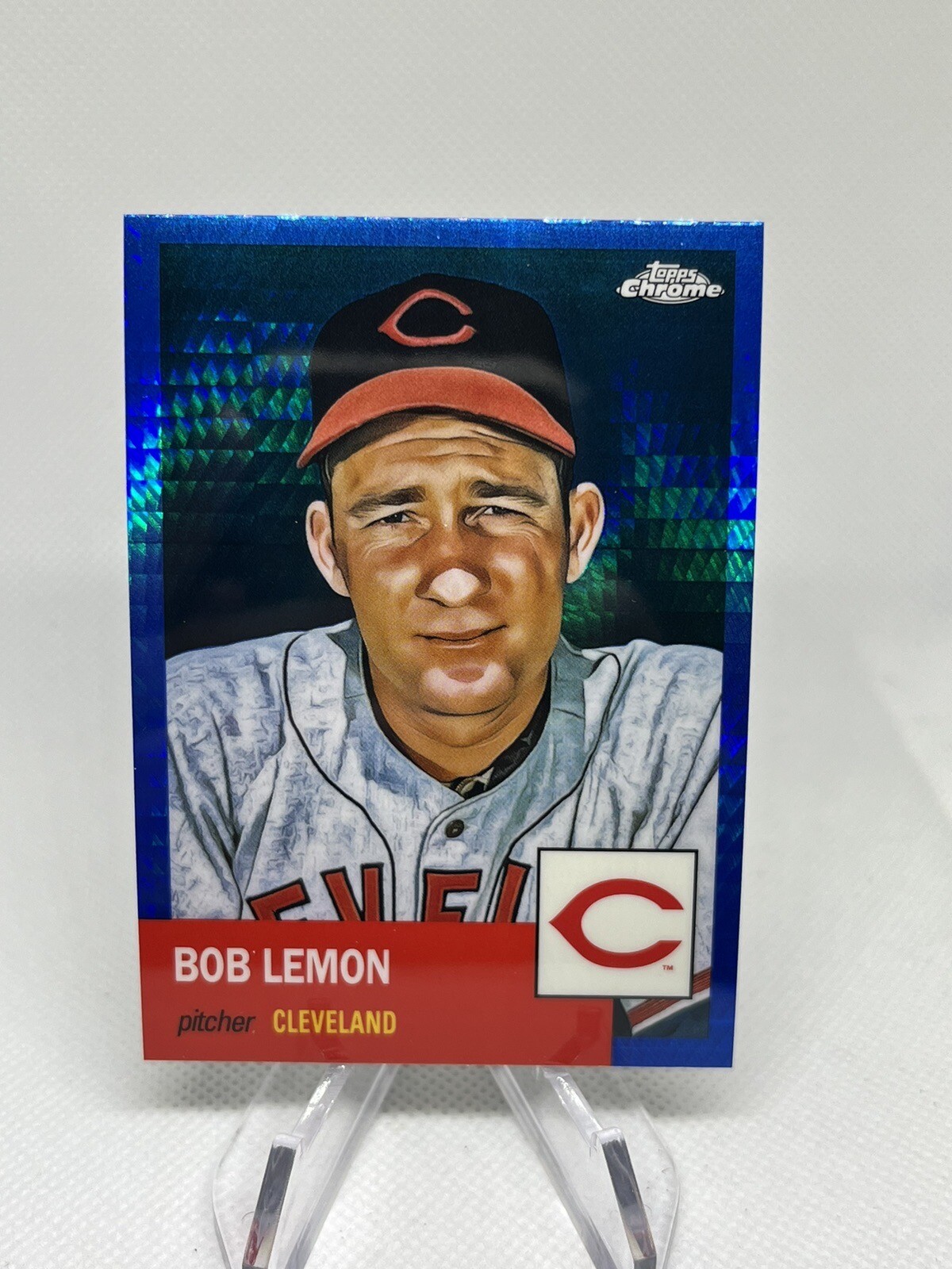 2022 Topps Chrome Platinum Anniversary - Bob Lemon #390 Blue Prism ...