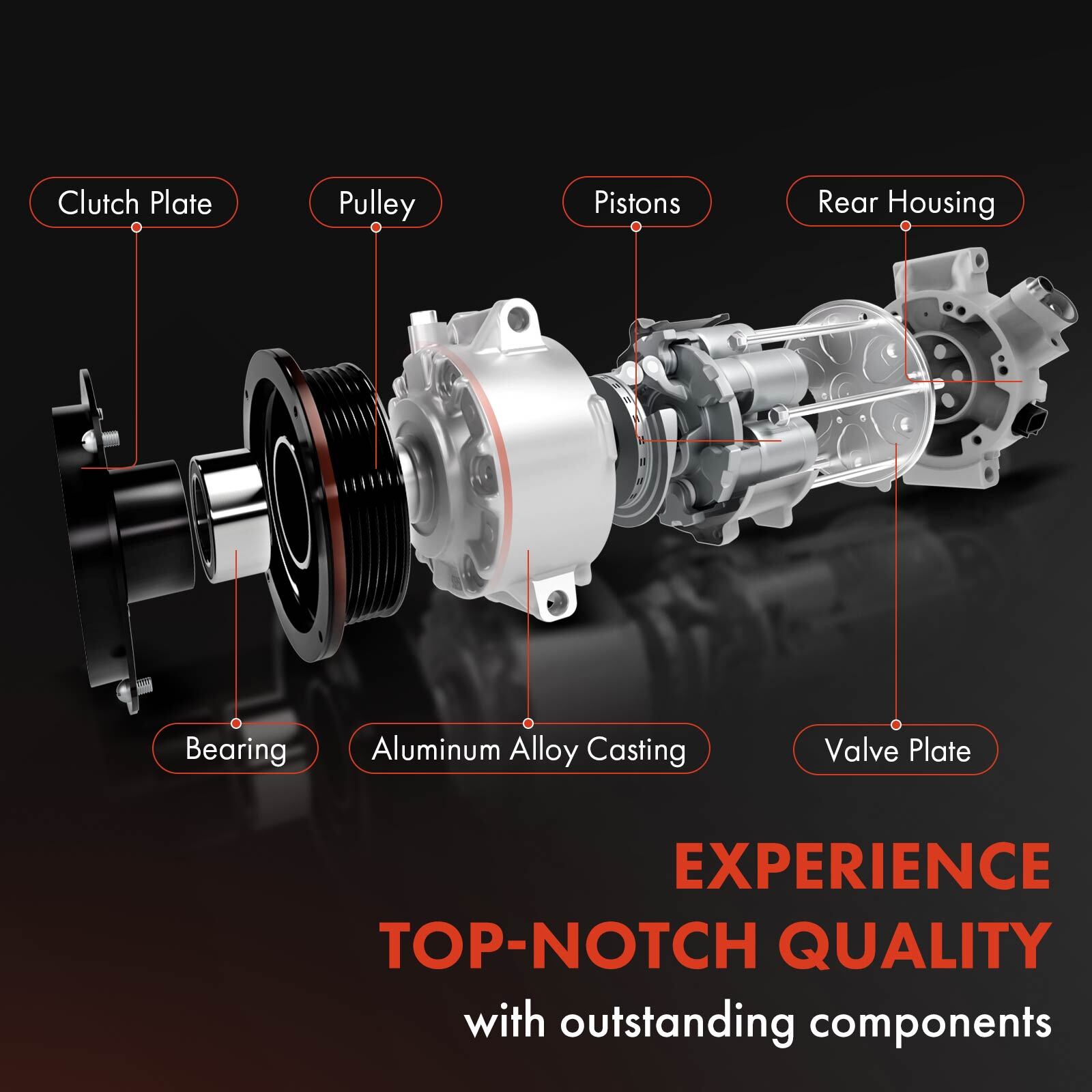 A/C AC Compressor for Honda Accord 2008-2012 Acura RDX 2013-2015 TSX ...