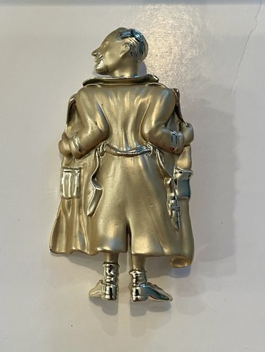 VINTAGE The Flasher You Looked Ha Ha Brooch Trench Coat Man Silver and ...