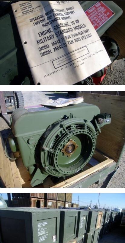 Military M274 2-Cylinder 13206E0500 10 HP Gas Engine 2805-00-872-5971 ...
